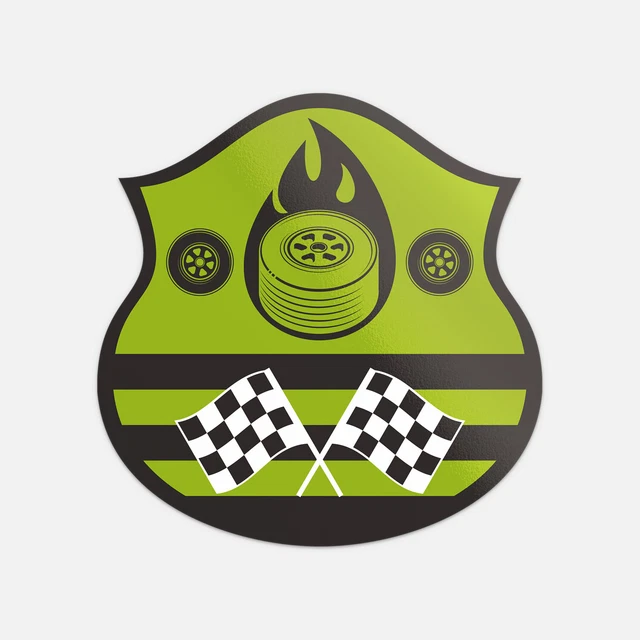 Racing Stripe Emblem Fire Tire Finish Flag Sticker Phone Decal Water ...