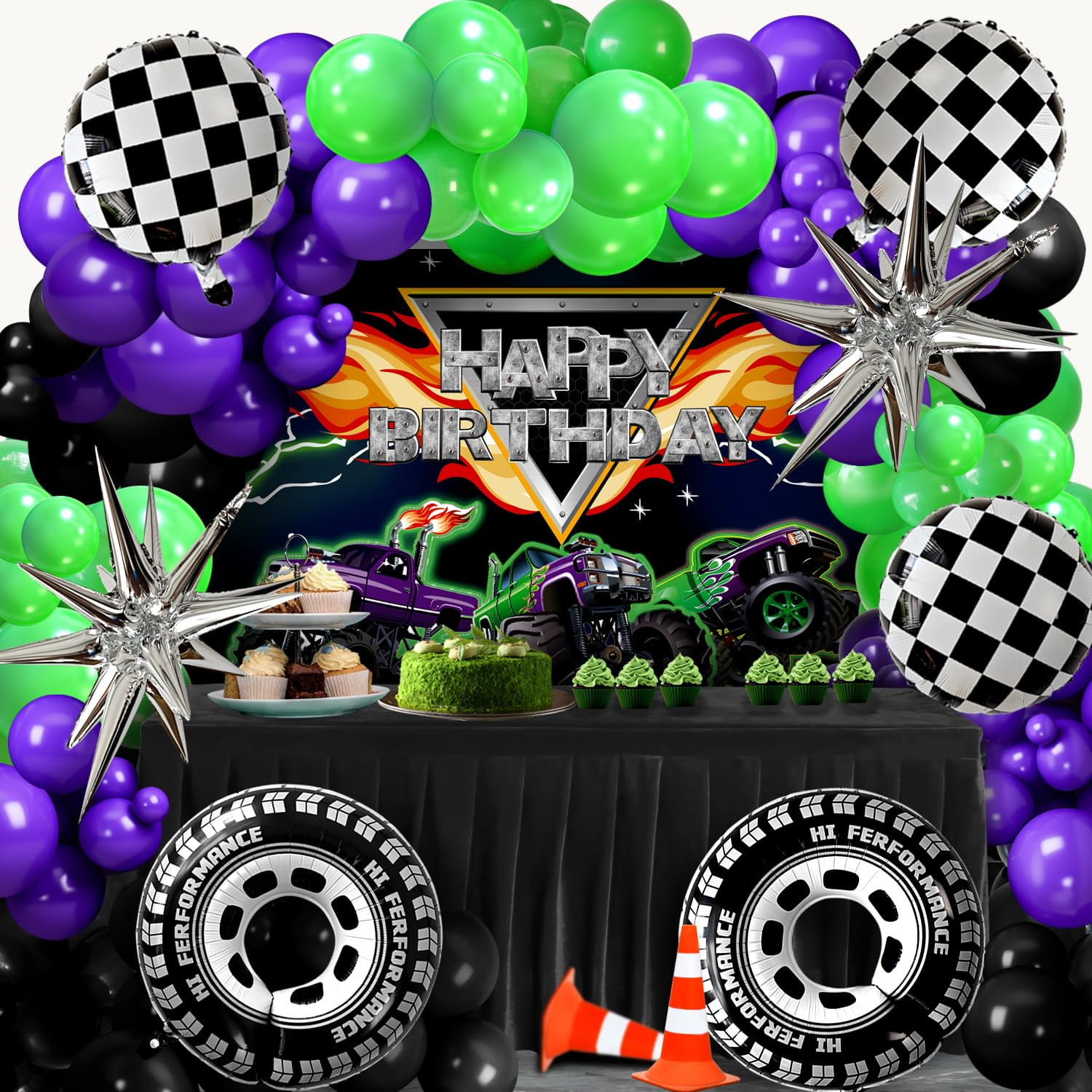 Racing Theme Party Supplies Race Car NSD3 Theme Balloon Arch Kit Truck ...