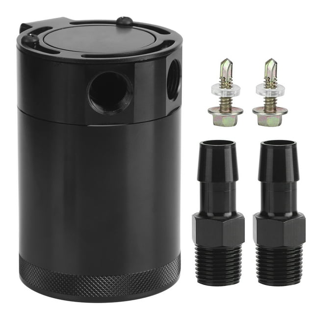 Racing Universal 2 Port Oil Catch Can Universal Aluminum Alloy Air Oil ... Racing Universal 2 Port Oil Catch Can Universal Aluminum Alloy Air Oil ...