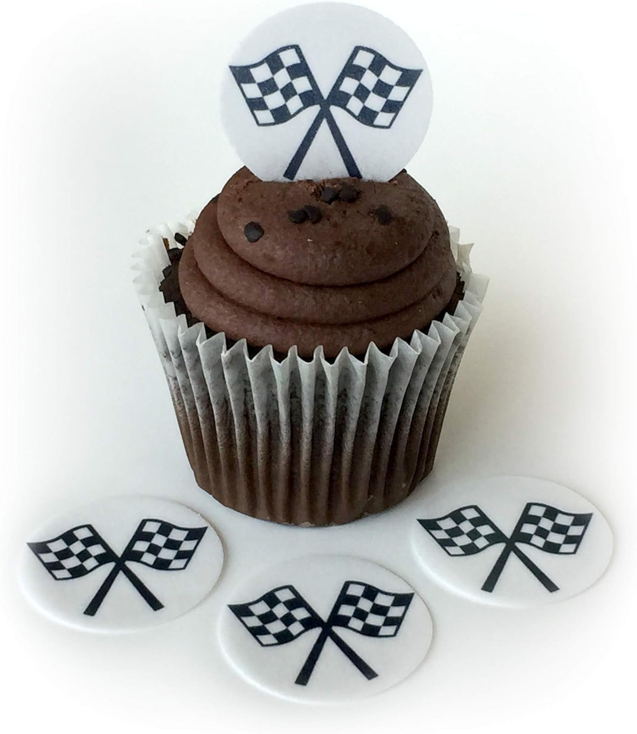 Racing Wafer Paper Toppers 1.5 Inch for Decorating Desserts Cupcakes ...