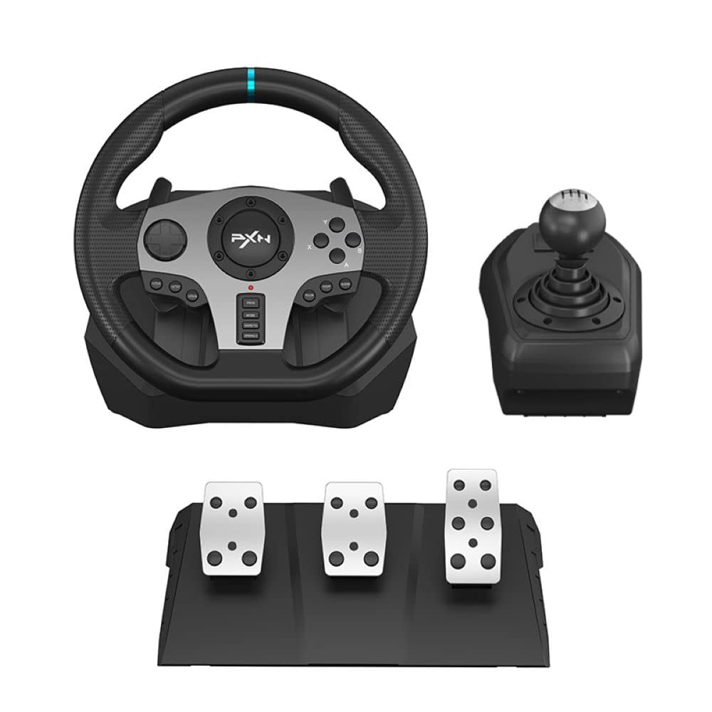 Racing Wheel, V9 Universal Usb Sim 270/900 Degree Gaming Steering Wheel ...