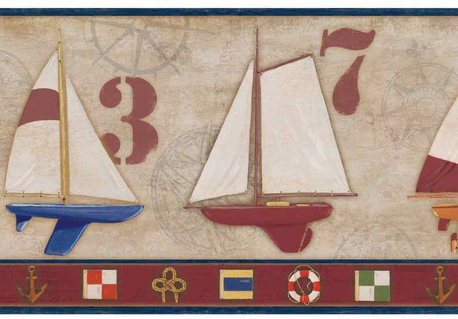 879279 Racing Yachts Sailboats Wallpaper Border BG1653bd - Walmart.com