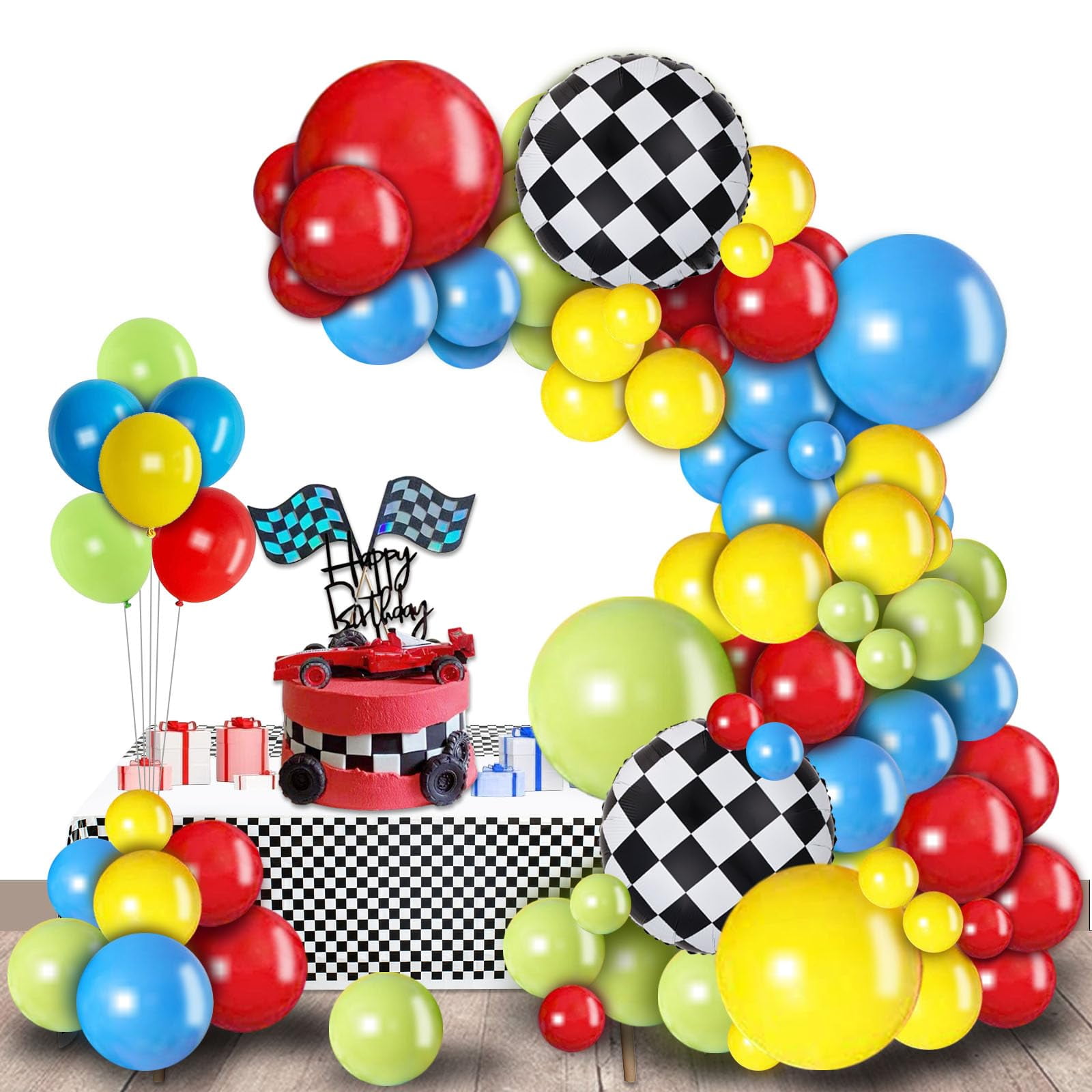 Racing elements Gamer Theme STF9 Party Balloon Arch Kit,Red Blue Green ...