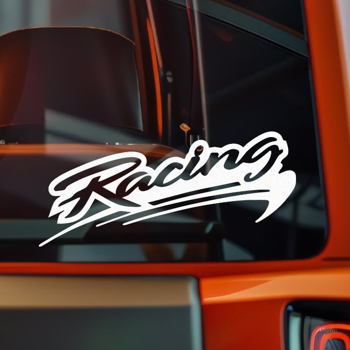 Racing wave Vinyl Decal Sticker Bumper Window Laptop 8x3.5" White ...