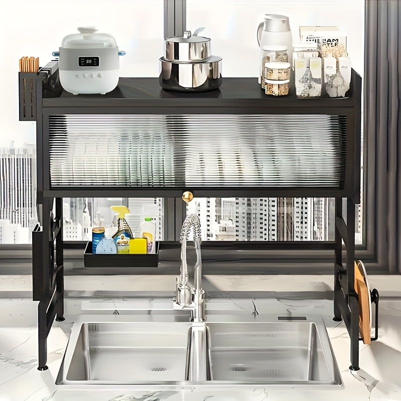 Rack 1-tier kitchen sink storage rack with bowl drying function ...