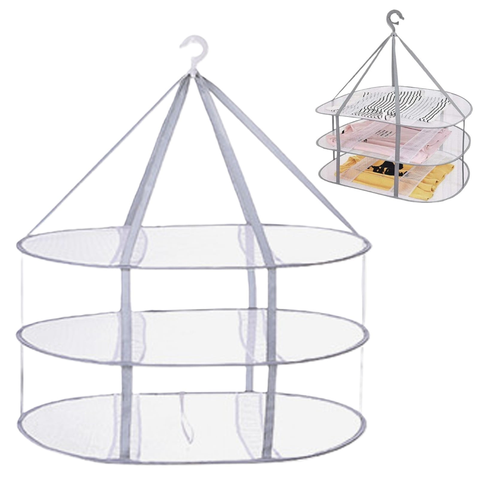 Rack,3 Tier Sweater Drying Rack Hanging Clothes Hanging Dryer Laundry ...