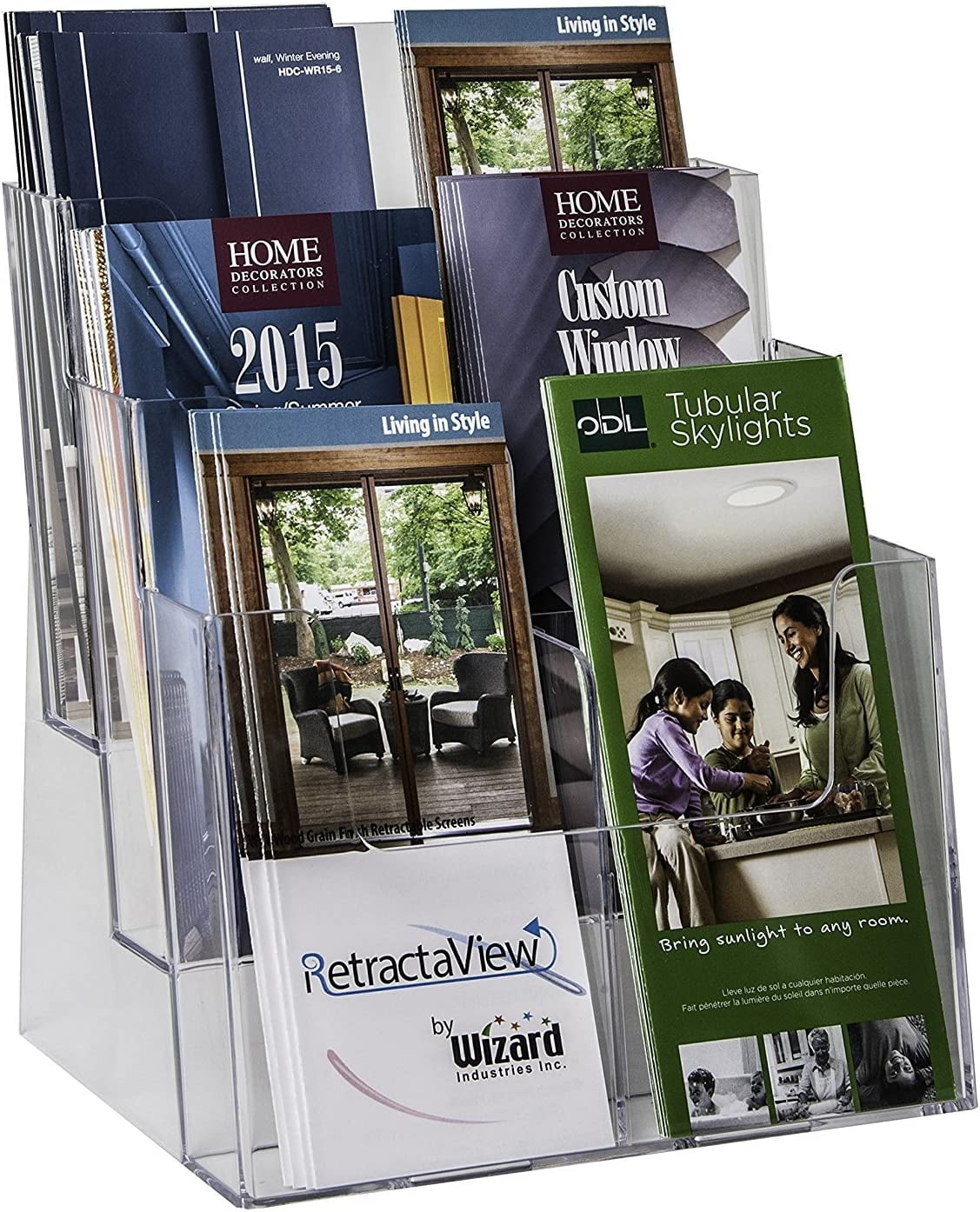 - Rack Card Literature Display Holder - Plastic 3 Tier 6 Pocket ...