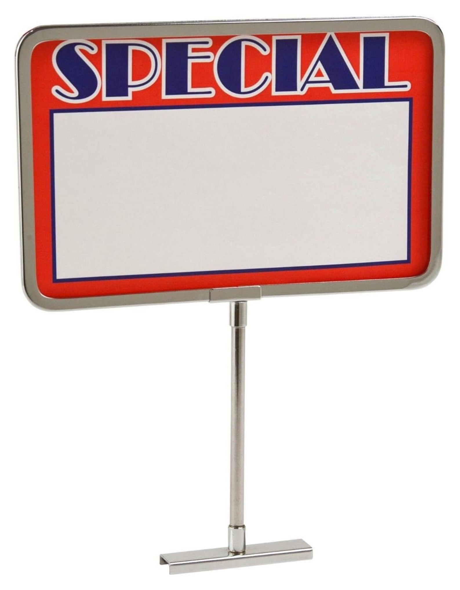 Rack Chrome Frame Magnetic Base Sign Holder, 7" x 11" Card Display, 14 ...