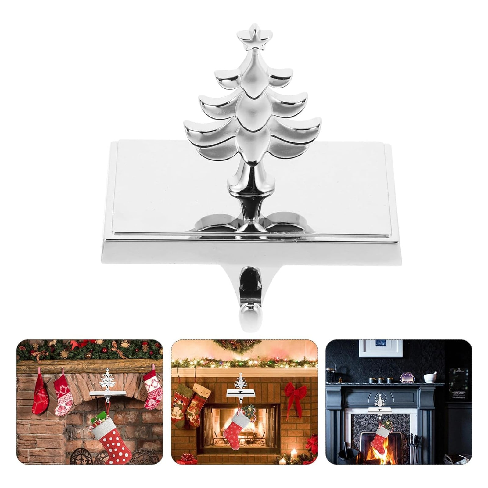 Rack Clearance! Christmas Christmas Stocking Holder Silver Xmas Tree ...