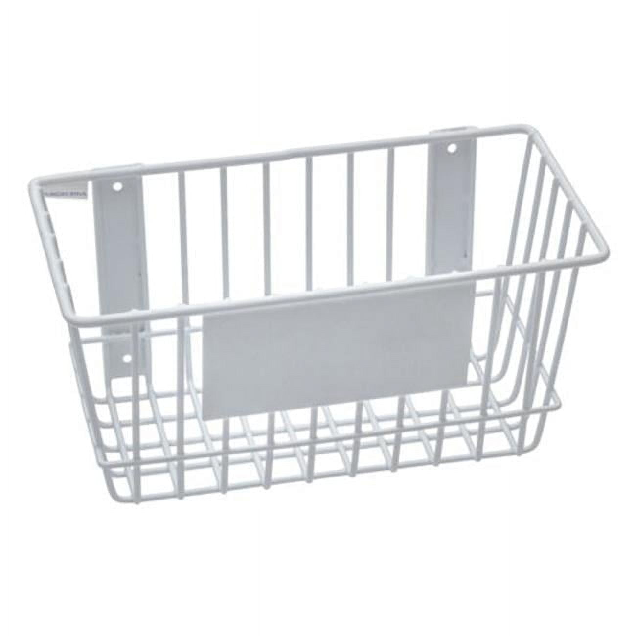 Rack'Em 9181-W Mount Anywhere White Wire Basket 12"x6"x6" with Label ...
