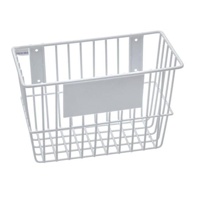 Rack'Em 9187-W Mount Anywhere White Wire Basket 12"x6"x8" with Label ...