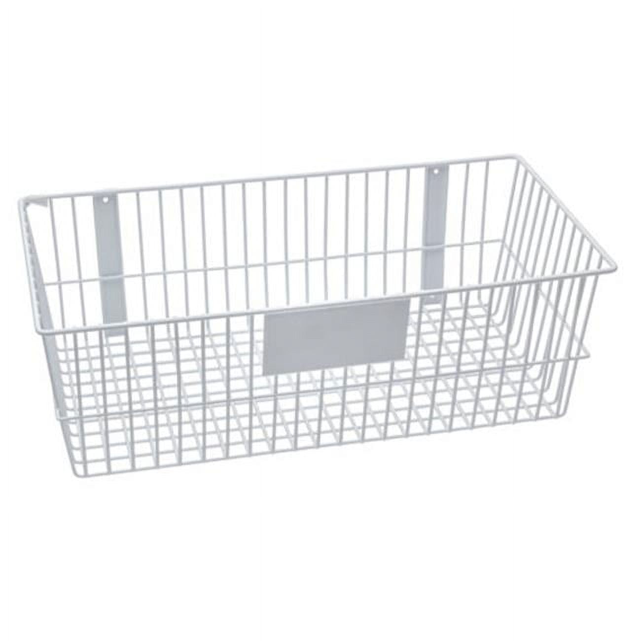 Rack'Em 9192-W Mount Anywhere White Wire Basket 24"x12"x8" with Label ...