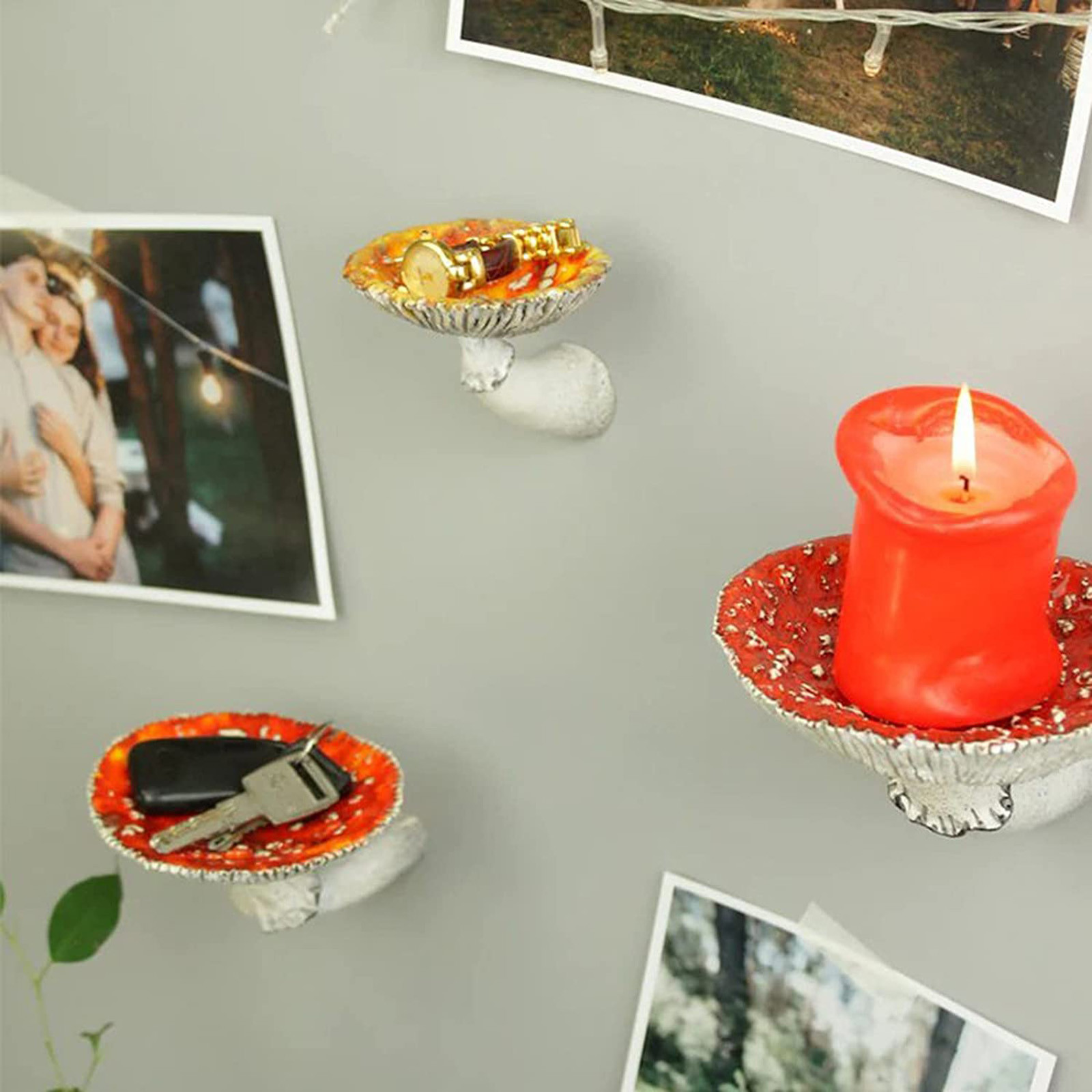 Rack Floating Living Room Mushrooms Shelf Resin Hanging Bathroom More ...