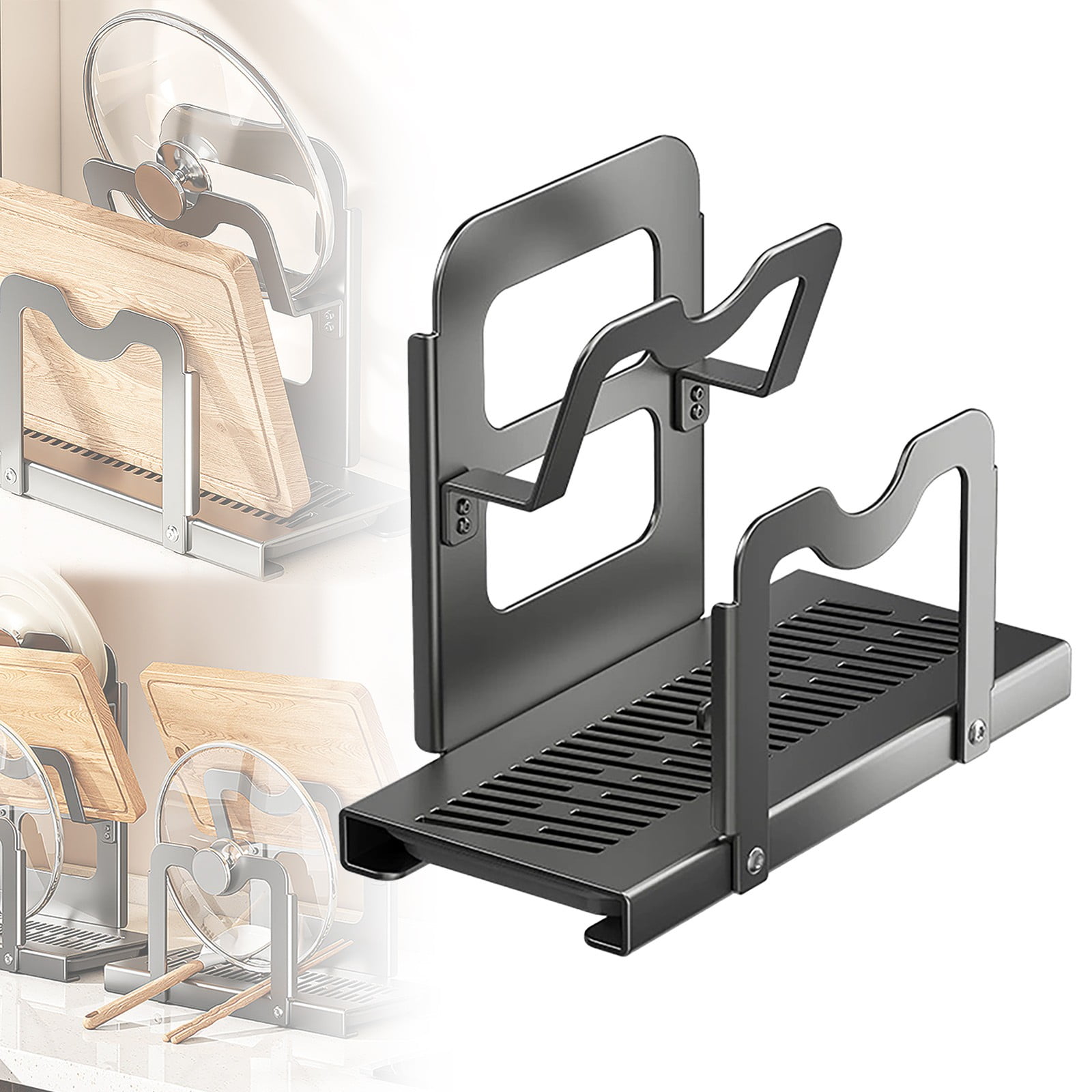 Rack,Kitchen Pot Lid Storage Rack Suitable For Use While Cooking ...