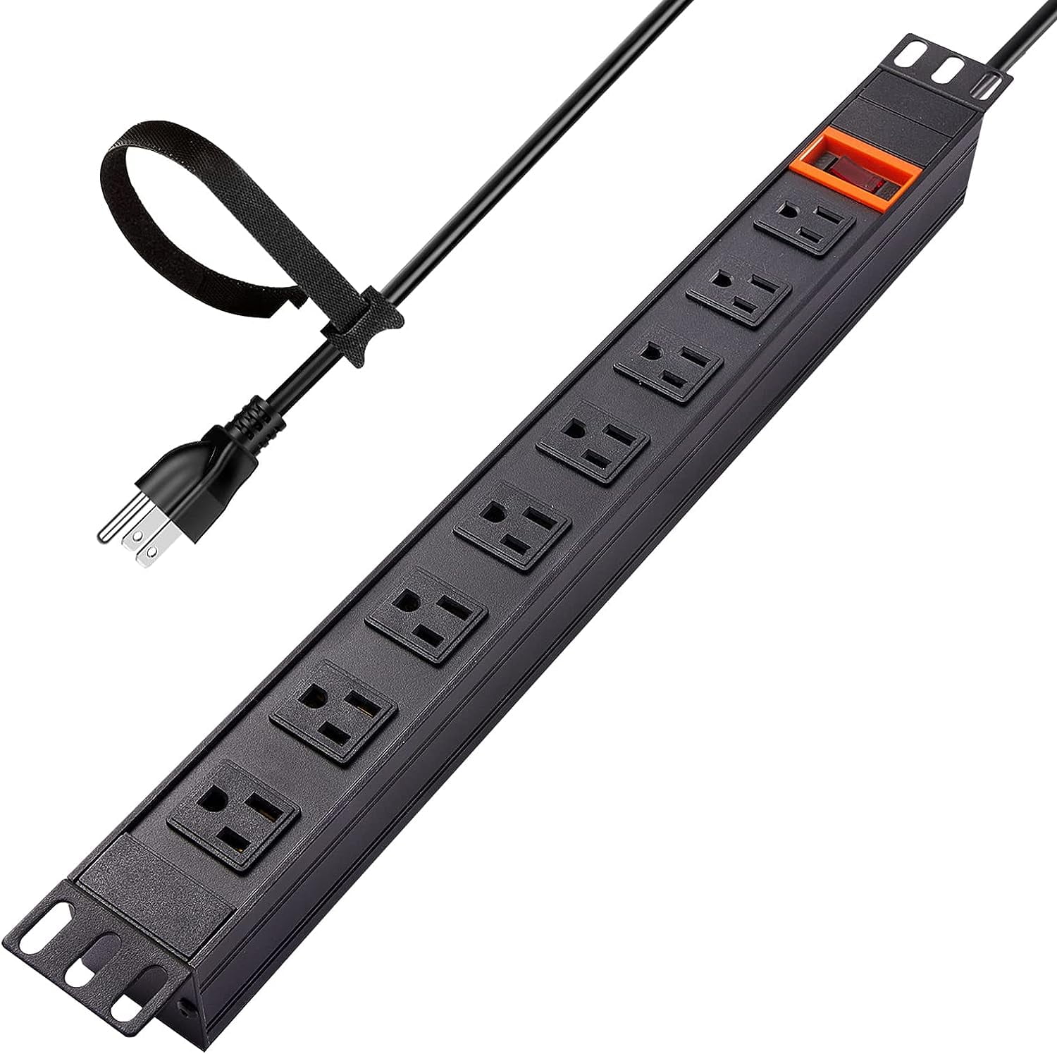 Rack Mount PDU, Power Strip Surge Protector 1U PDU Rackmount 600J, 8 ...