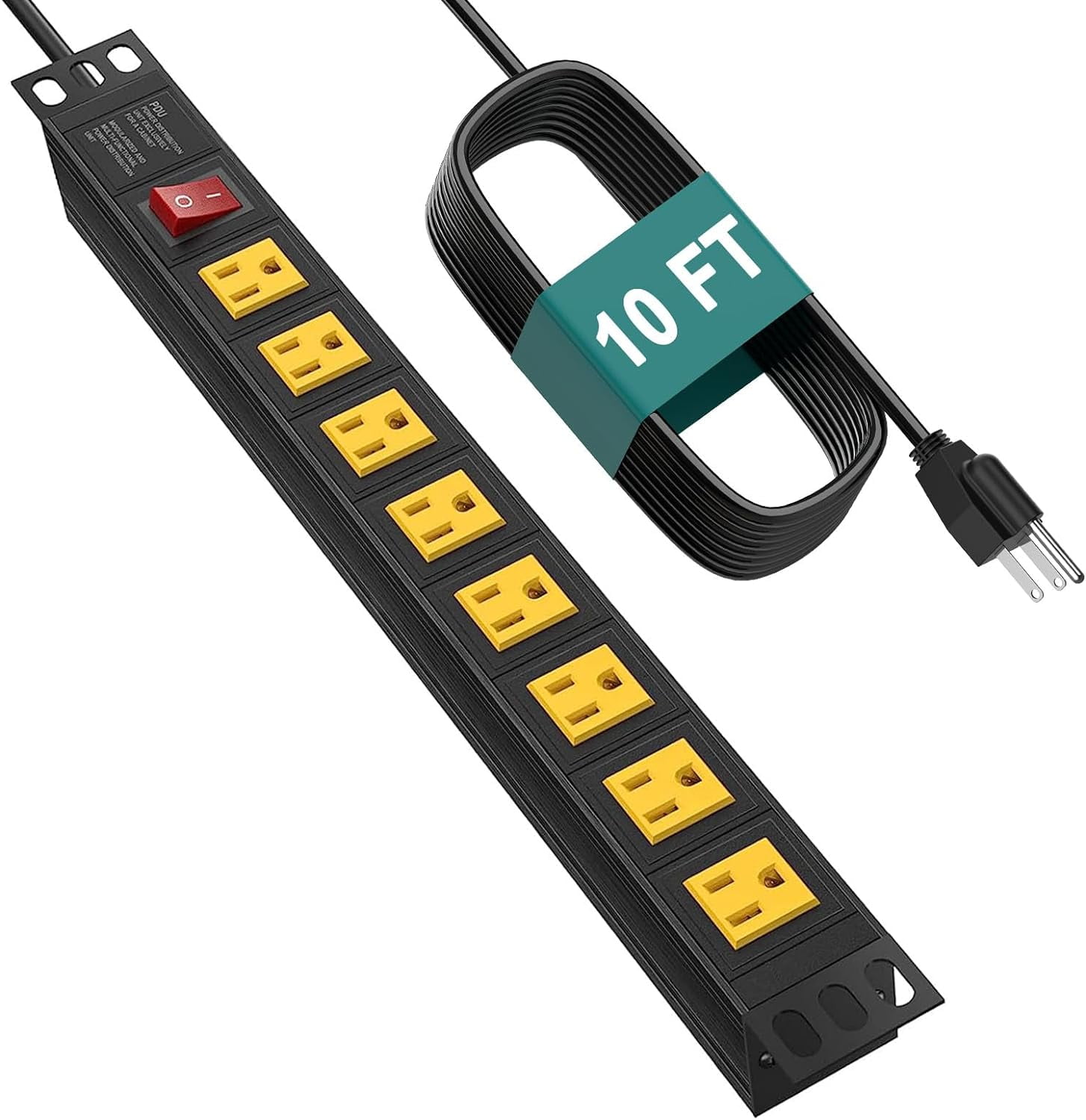 Rack Mount Power Strip 8 Outlet, Wide Spaced Power Strip Surge ...