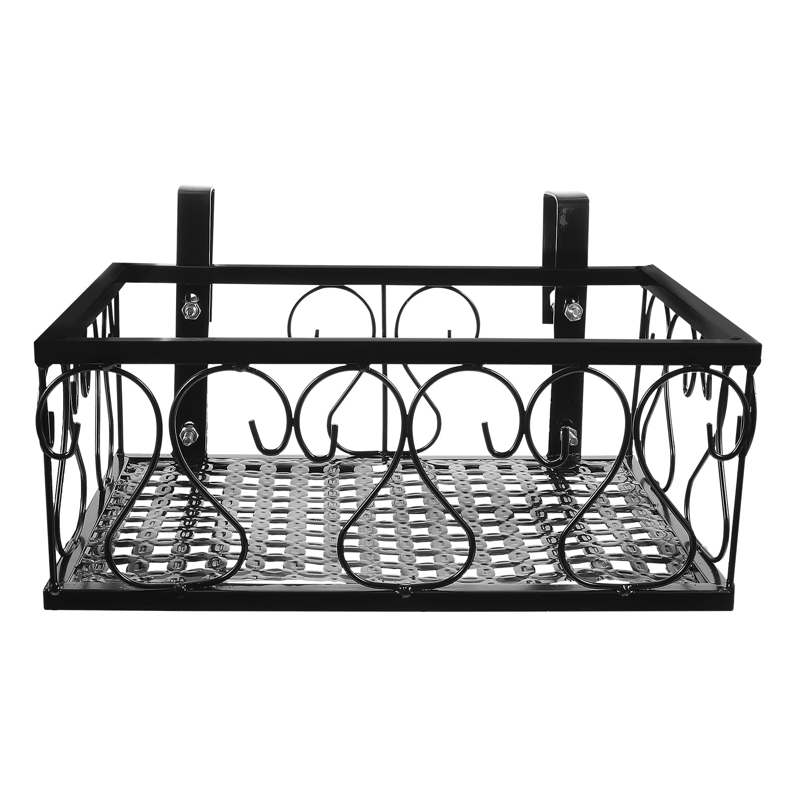 Durable Iron Balcony Flower Rack for Storage with Smooth Surface Black ...