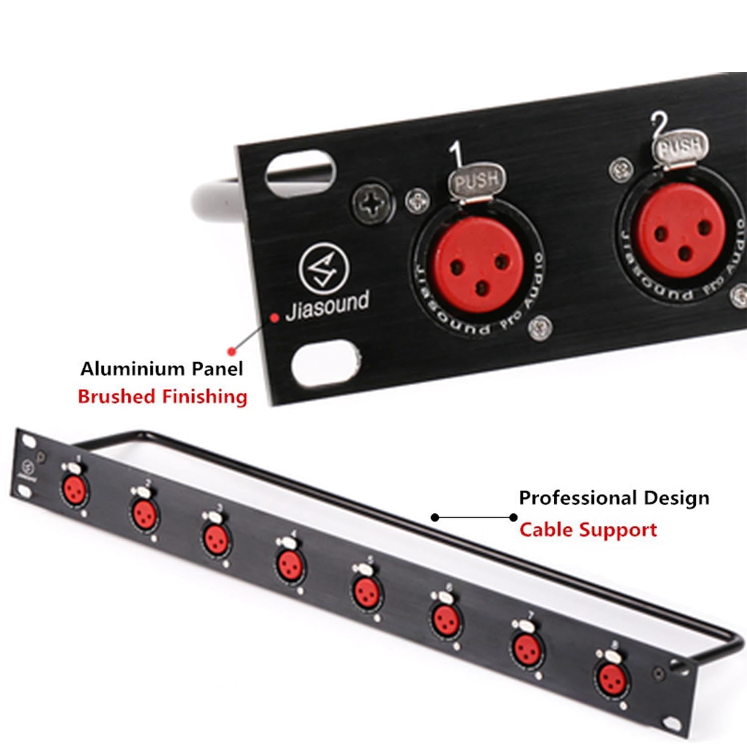 Rack Patch Panel 8 12 16 Way XLR Female Canon Connnector 1U Flight Case ...