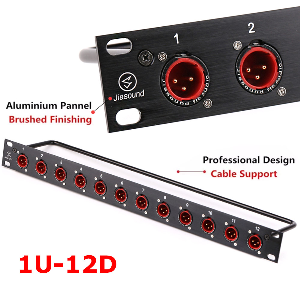 Rack Patch Panel 8 12 16 Way XLR Male Canon Connnector 1U Flight Case ...