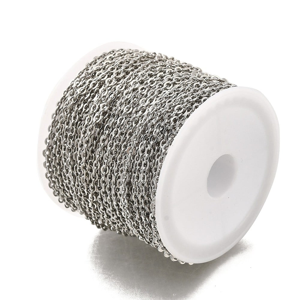 Rack Plating Brass Cable Chains with Spool Unwelded Platinum 2.5x2x0 ...