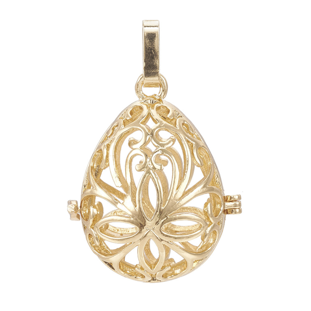 Rack Plating Brass Cage Pendants For Chime Ball Pendant Necklaces ...