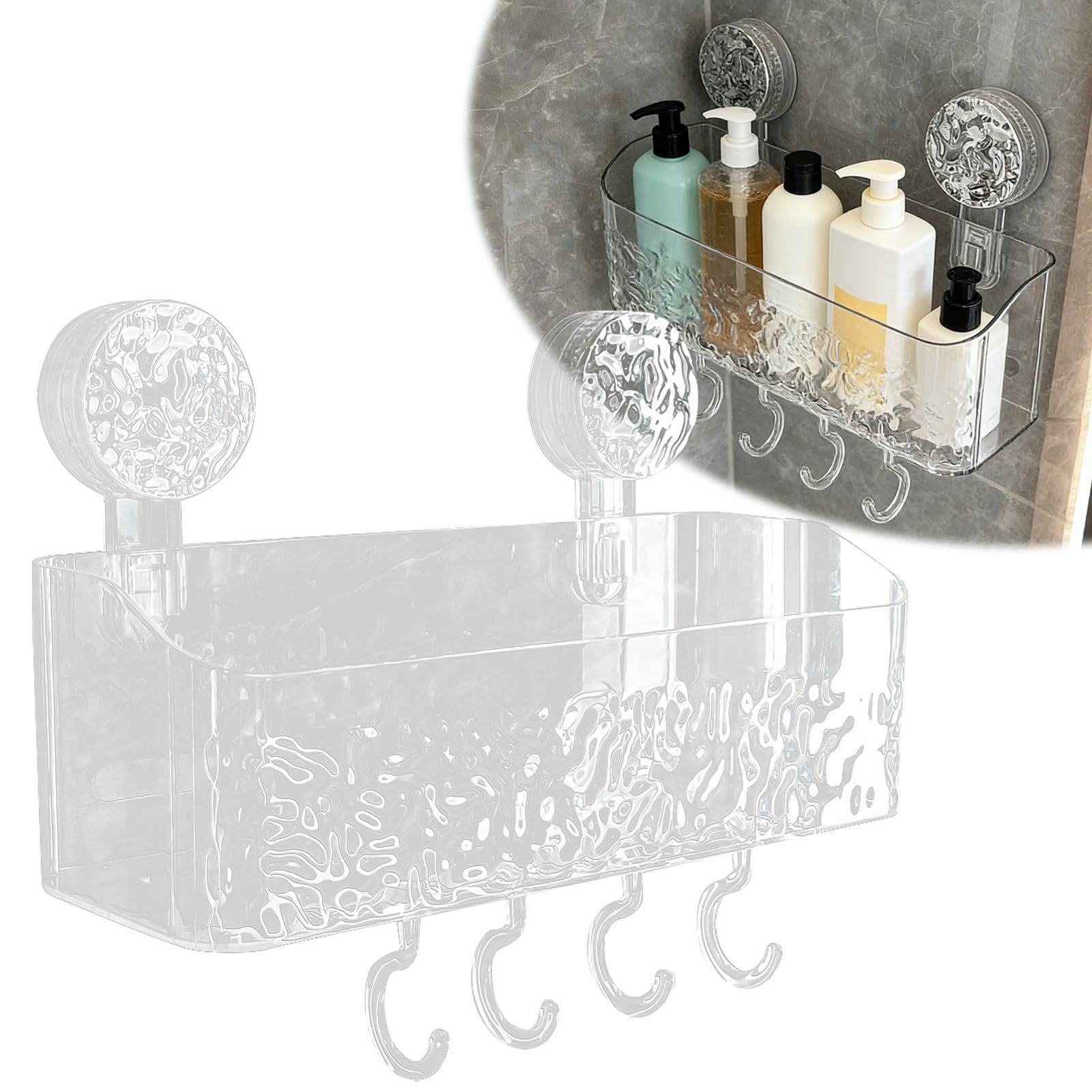 Rack,Shower Caddy Suction Cup Wall Suction Shower Rack Organizer No ...