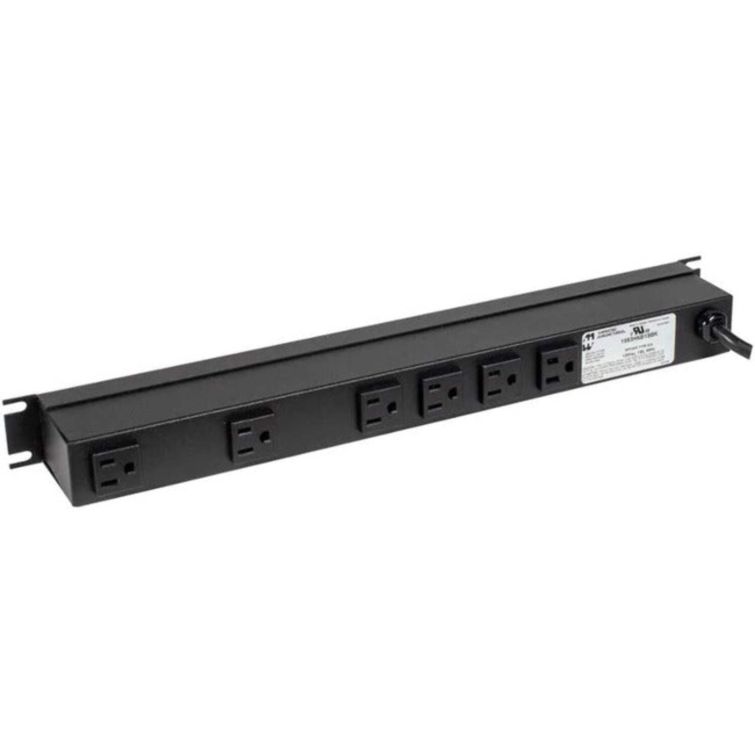 Rack Solutions 15A Horizontal Rackmount Power Strip with Surge ...