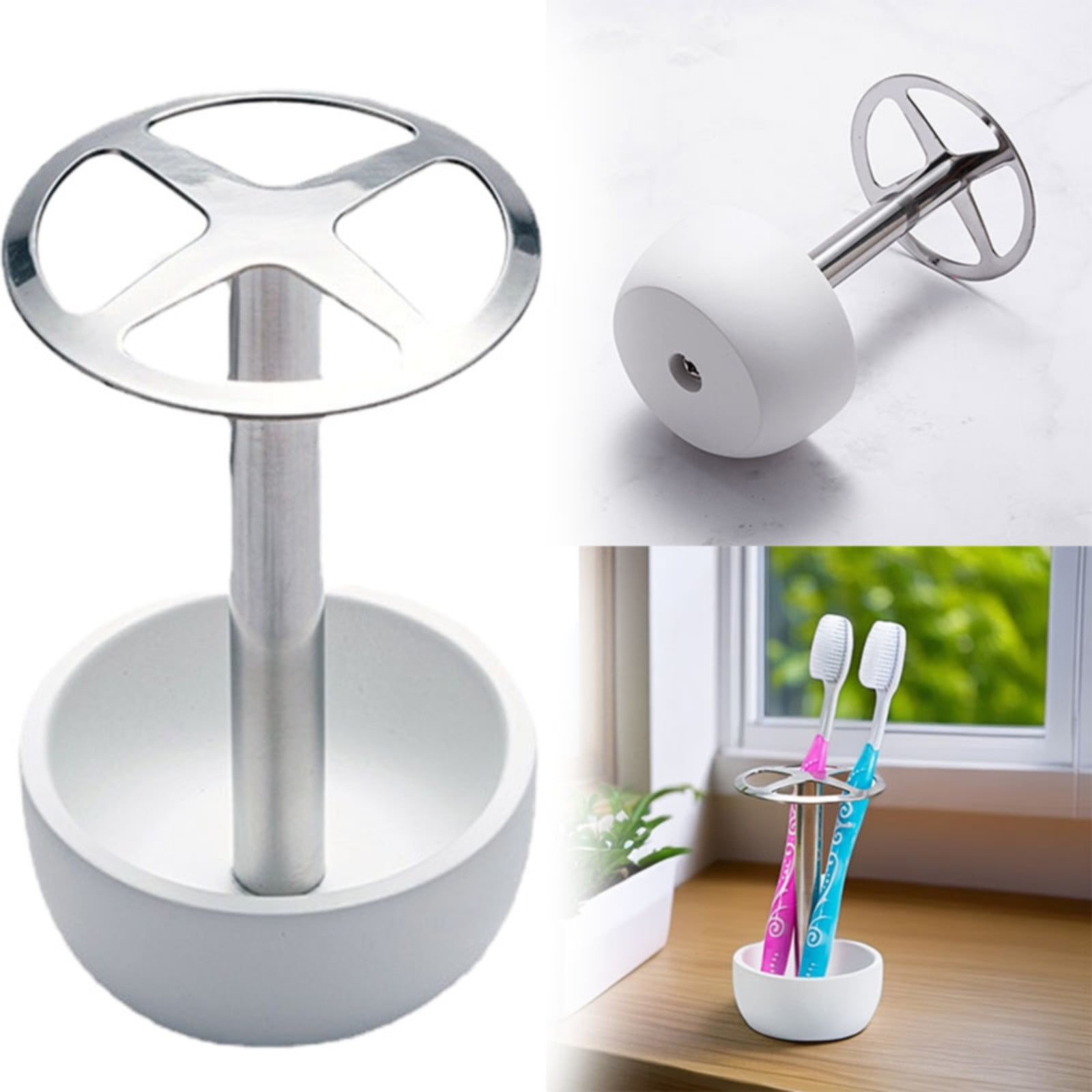 Rack Storage Rack Toothbrush Holder Stand Stainless Divided Toothbrush ...