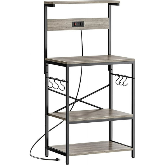 Rack with Power Outlets Microwave Stand X Larger Desktop Kitchen ...