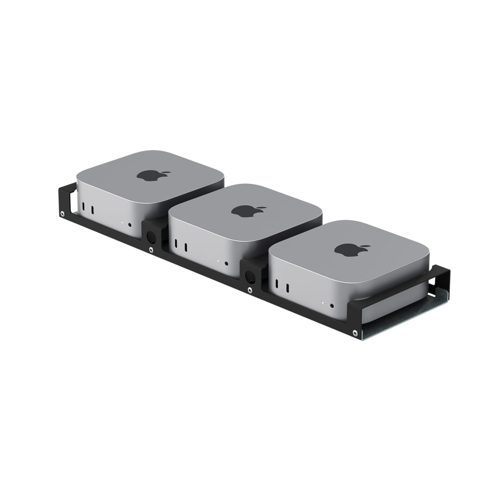 RackSolutions 3U Mac Mini Bracket Set for Mac Mini (M4, 2024), Mounts 3 ...