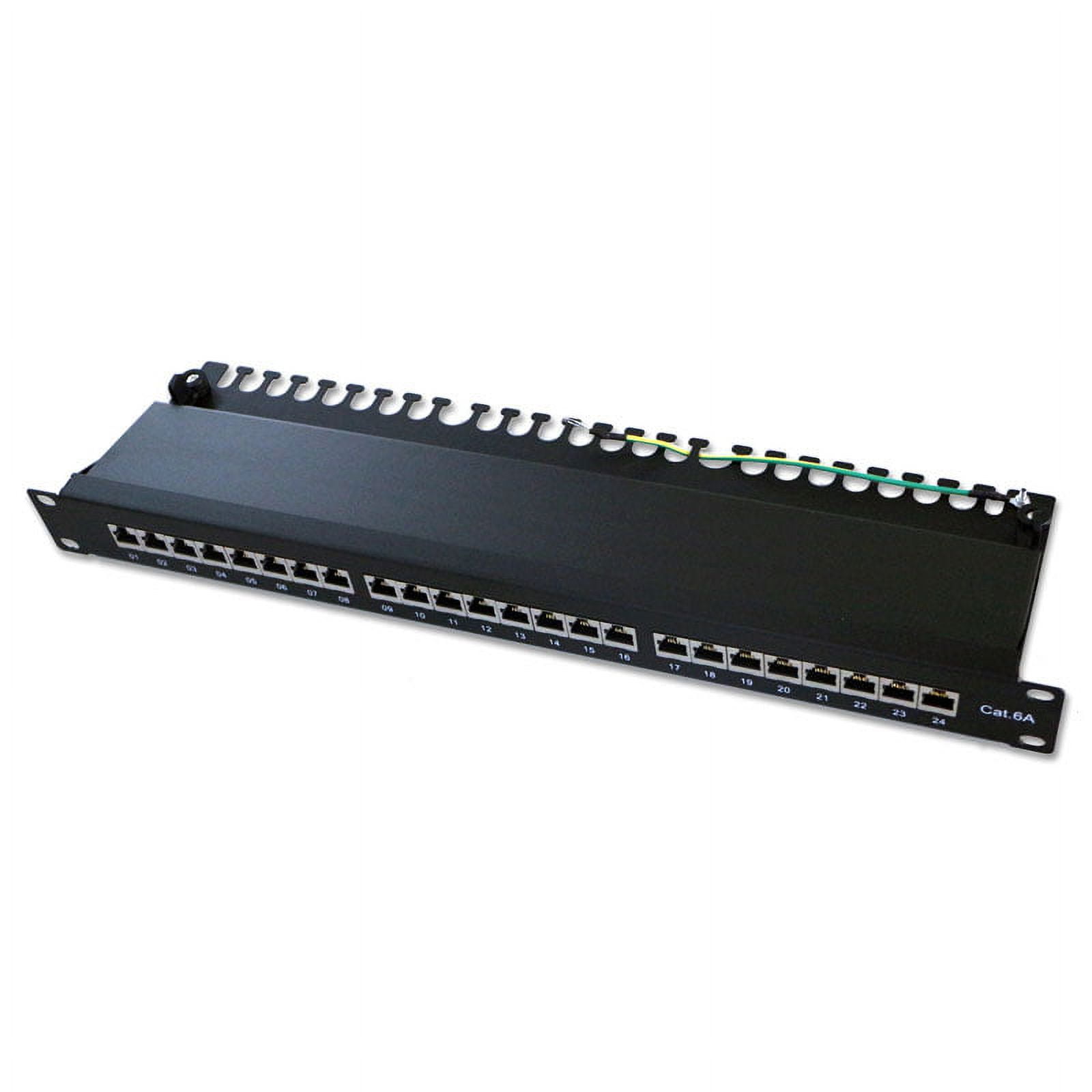 Rackmount 24 Port Shielded Cat6a Patch Panel, Horizontal, 110 Type ...