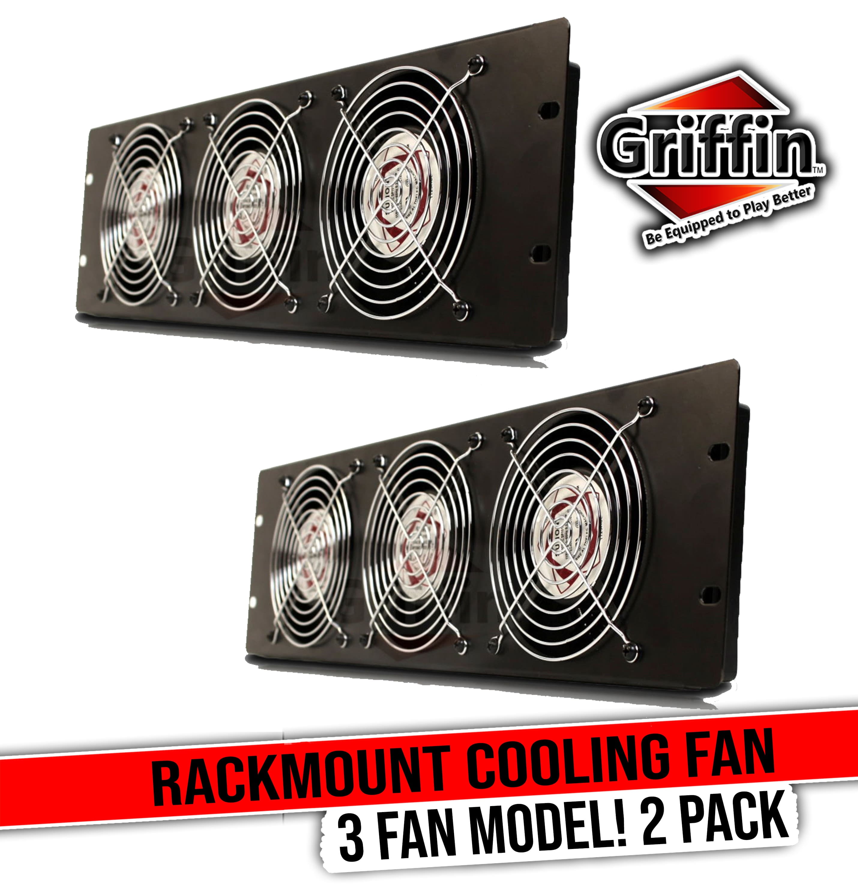 Rackmount Cooling Fan (2 PACK) by GRIFFIN | 3U Ultra-Quiet Triple ...