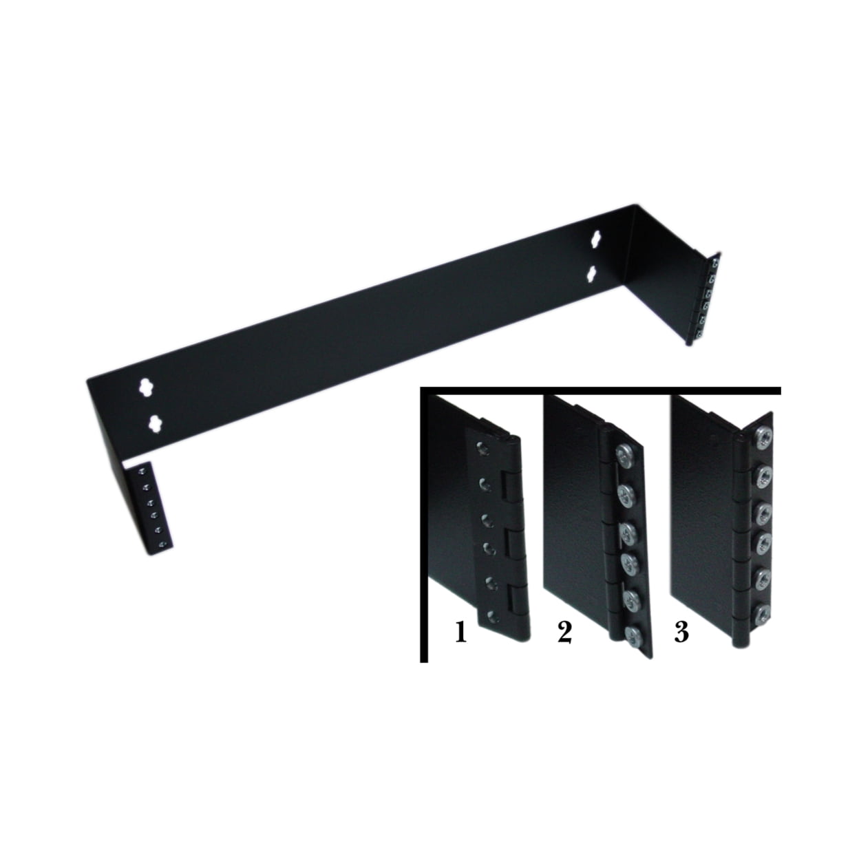 Rackmount Hinged Wall Mounting Bracket, 2U, Dimensions: 3.5 (H) x 19 (W ...