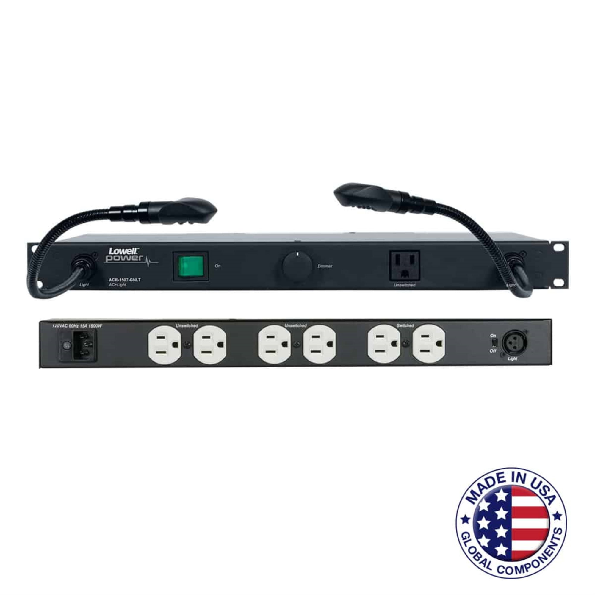 Rackmount Light Panel with Power Outlets Gooseneck Lights - Walmart ...