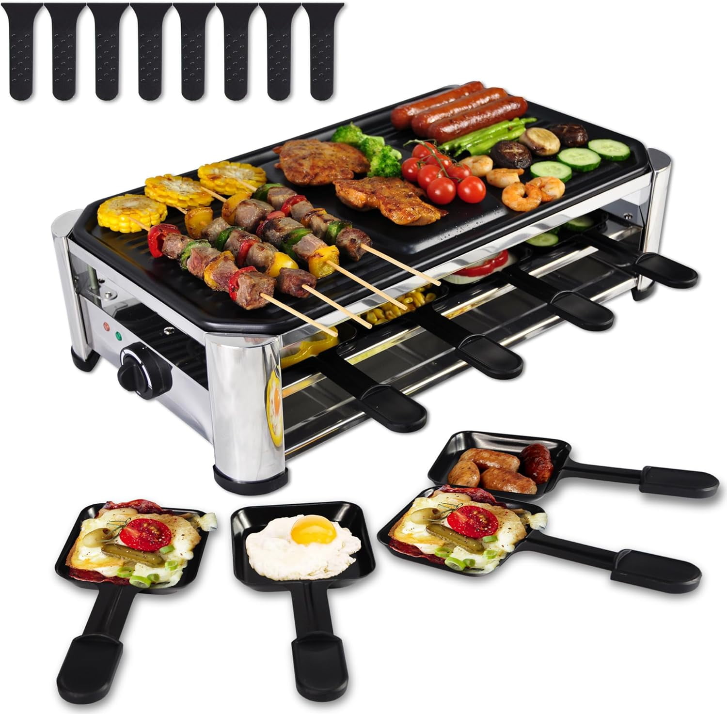 Raclette Cheese Table Grill Portable Electric Indoor Korean BBQ Griddle ...