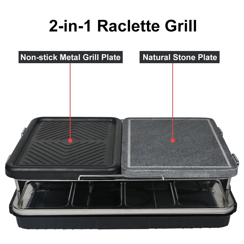 Raclette Grill, BBQ Grill with 8 Raclette Pan, Raclette Table Grill ...