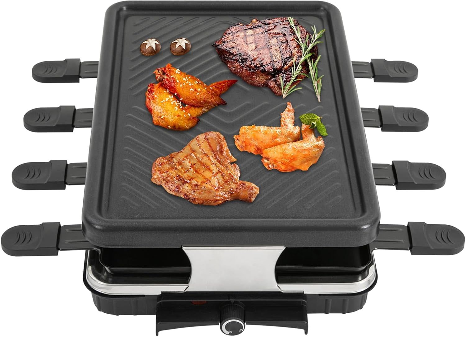 Raclette Table Grill, 2-Tiers Electric Indoor Grill Korean BBQ Grill ...