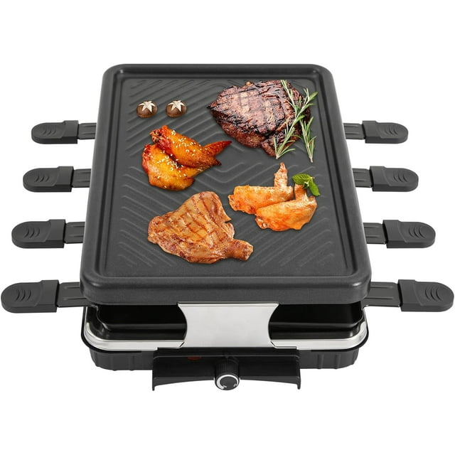 Raclette Table Grill, 2-Tiers Electric Indoor Korean BBQ, Removable 2 ...
