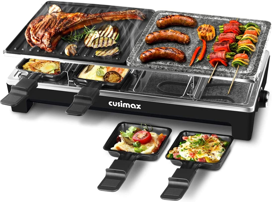 Raclette Table Grill, CUSIMAX Indoor Grill Electric Grill, Portable ...