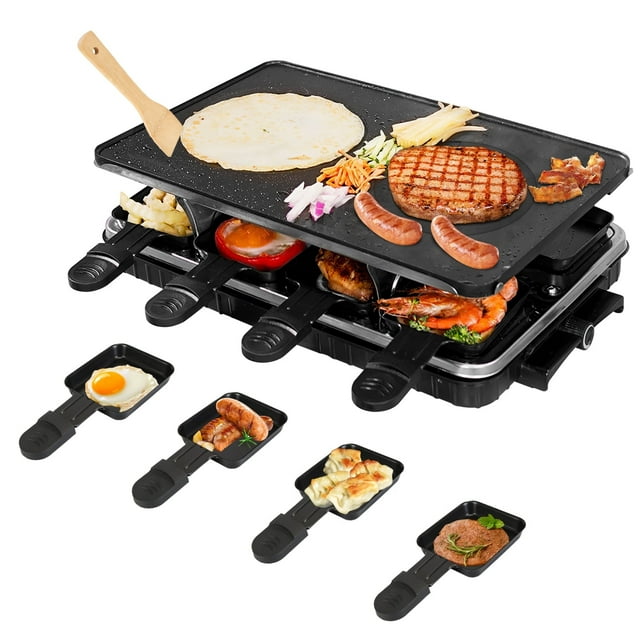 Raclette Table Grill, Imountek 1300W 2 in 1 Electric Griddle Nonstick ...