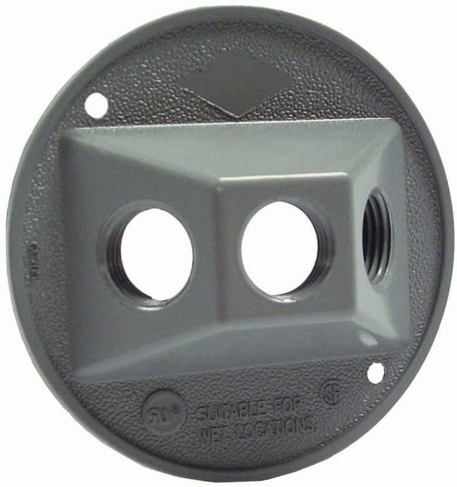 Raco 5197-0 Weatherproof Cover 4" Round Cluster Three Hole Gray, Gray ...