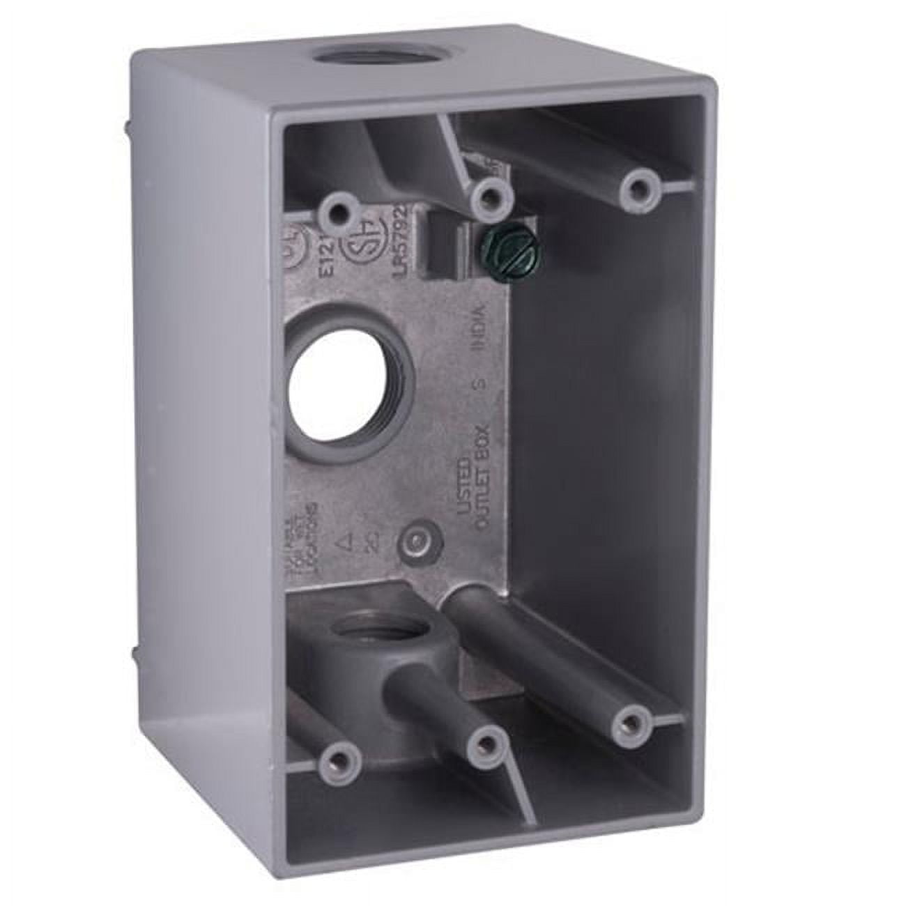 Raco 5387-0 Die Cast Aluminum Single Gang Box- Gray - 4.5 x 2.75 in ...