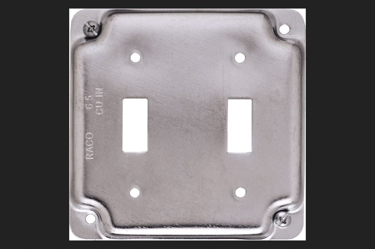 RACO Rise Cover Electrical Cover Plate - 4 Inch Square, Silver ...
