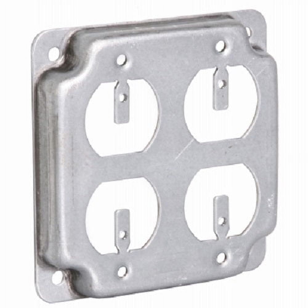 Raco 907C 4" Galvanized 2 Gang Metal Raised Receptacle Covers ...