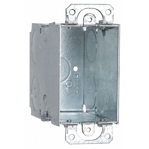 Electrical Box, 18 cu in, Switch Box Type, 1 Gang, Steel, Rectangular ...