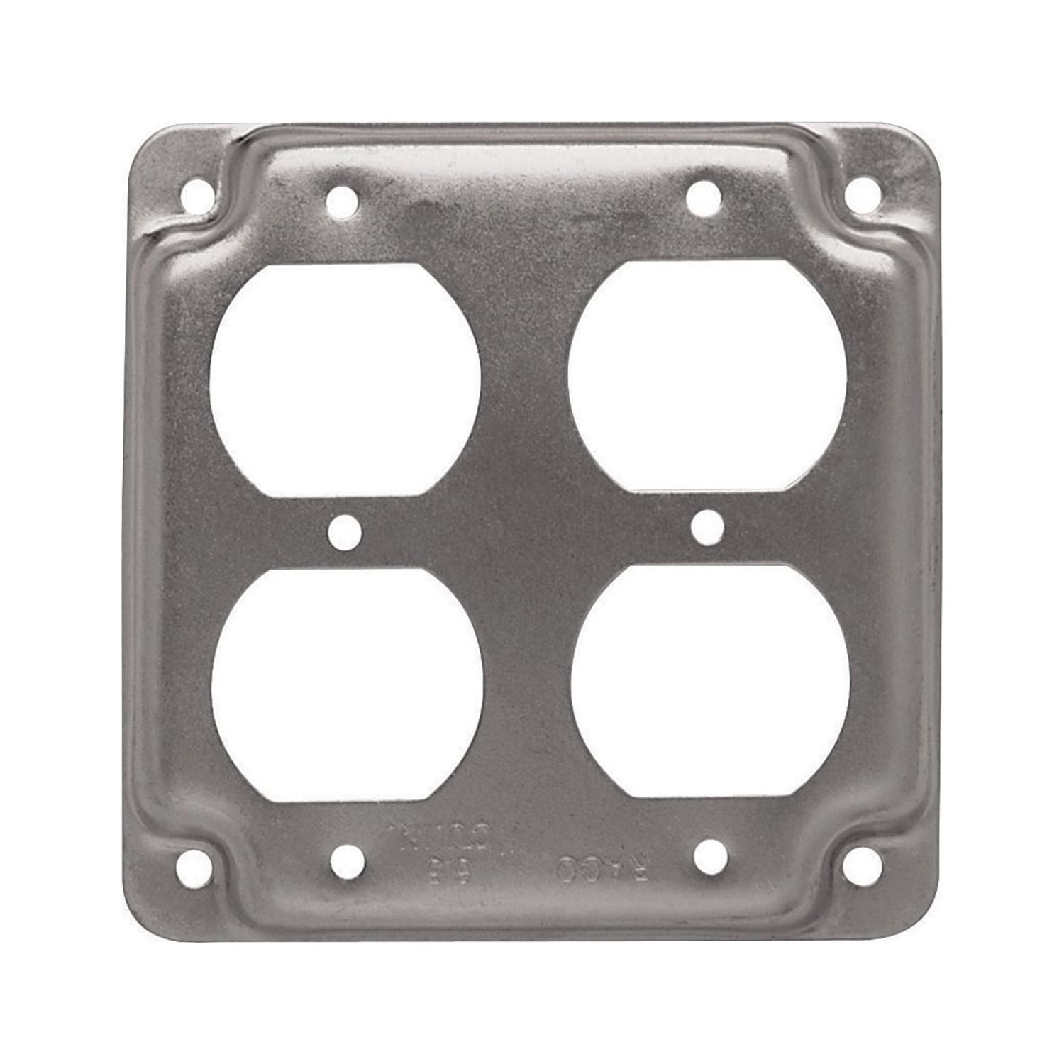Raco Square Steel 2 gang Box Cover For 2 Duplex Receptacles - Walmart.com