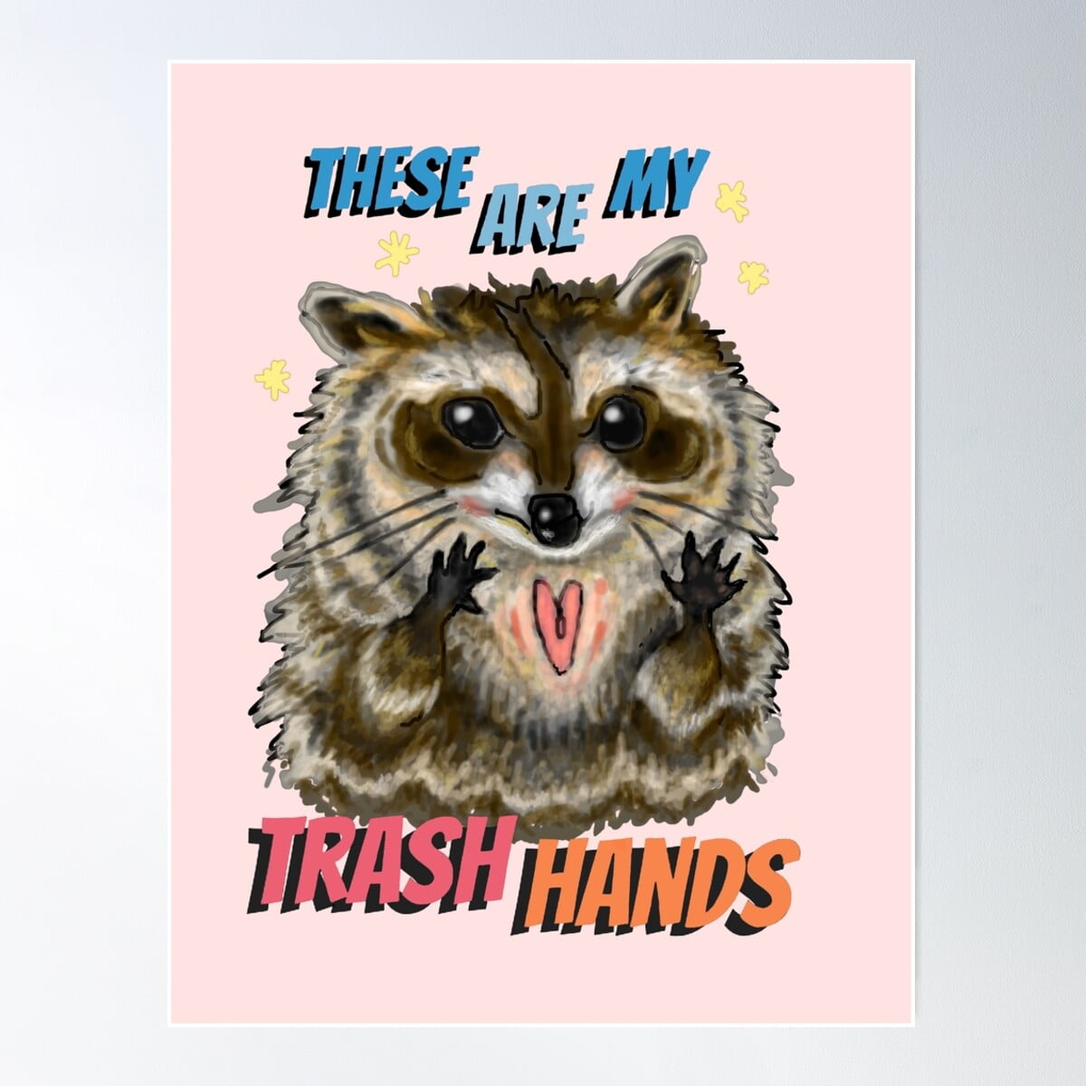 Racoon Trash Panda - Dumpster Diving Poster Wall Art, Modern Wall Decor ...