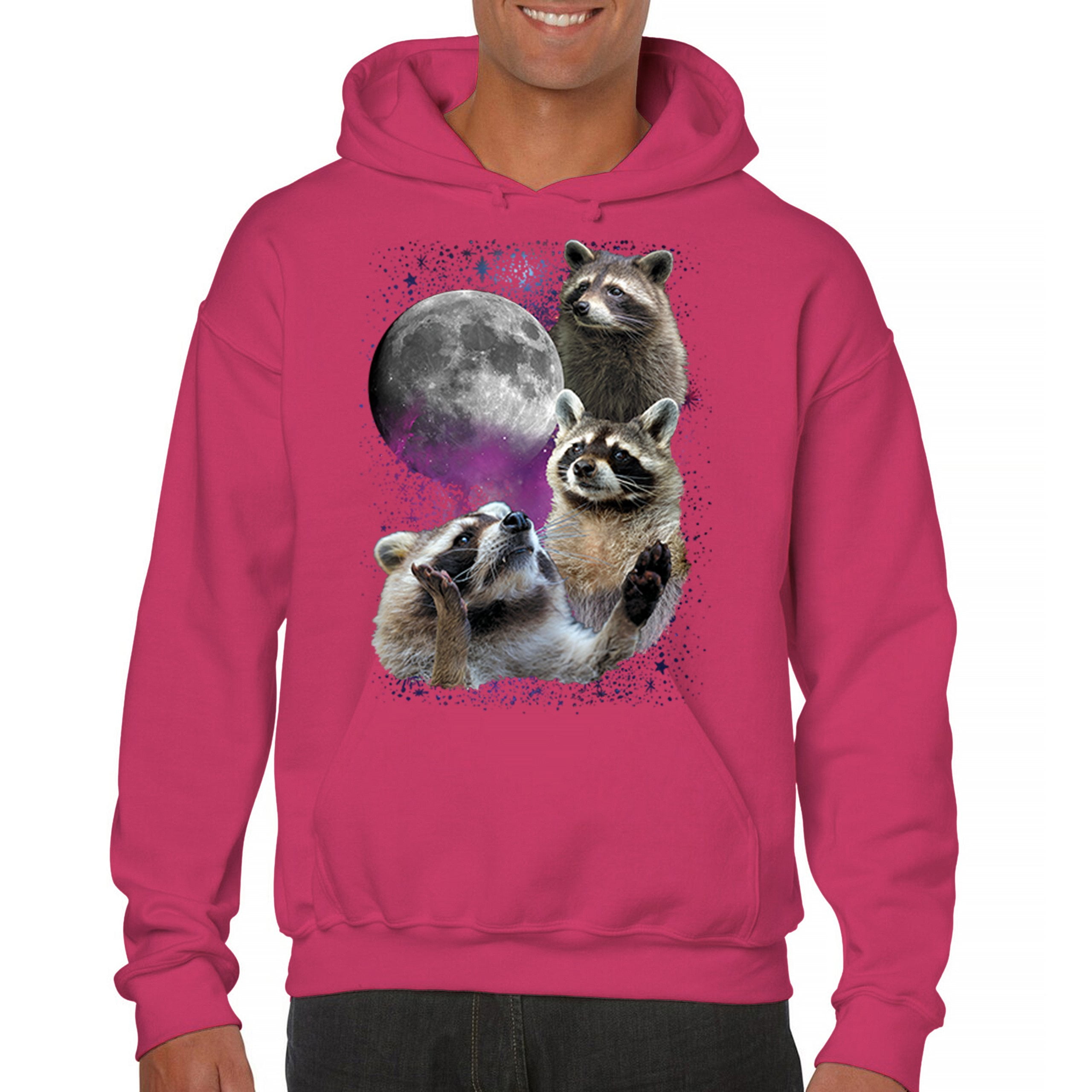 Racoons Howling at the Moon Sweatshirt Funny Galaxy Wildlife Universe ...