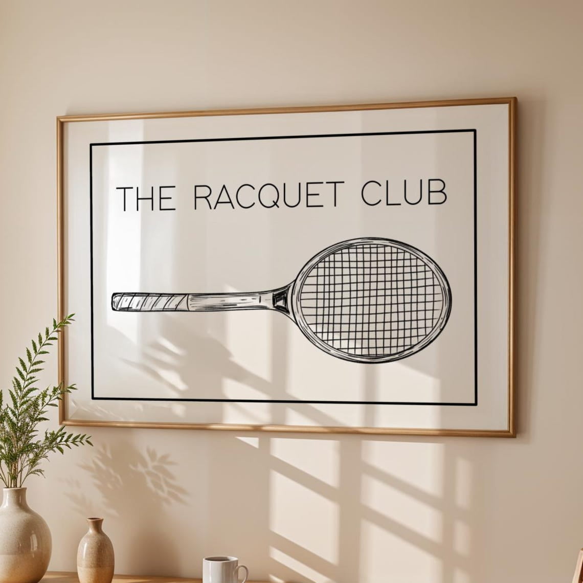 The Racquet Club Tennis Art Print, Retro Sports Poster, Minimalist ...