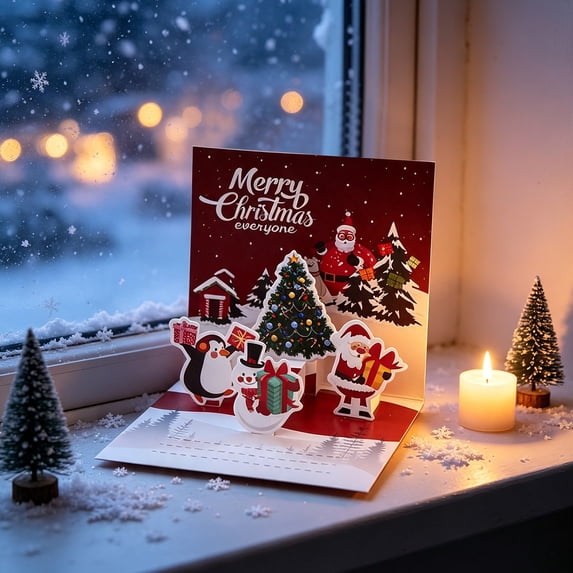 Racsoh 3D Christmas Stereo Greeting Card, Festive Holiday Greeting Card ...